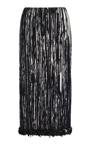 Brandon Maxwell The Sinclair Pleated Midi Skirt - Black/white