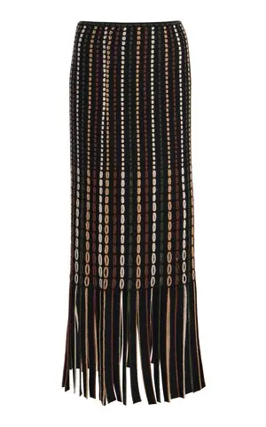 Ulla Johnson Ineze Fringe Wool Maxi Skirt - Multi