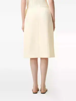 AMI Paris Wool Midi Skirt With Large Buckle
