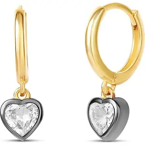 SHYMI Bezel Heart Drop Earrings