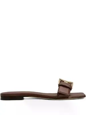 TOD'S Buckle-strap Flat Sandals - Brown