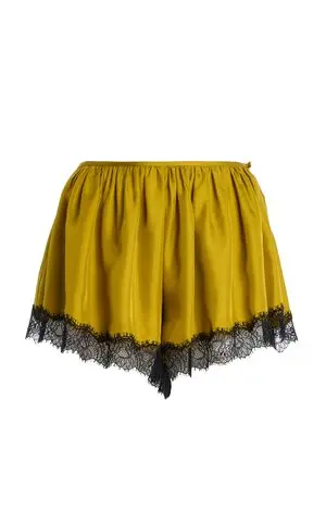 Ulla Johnson Georgina Silk Mini Shorts - Yellow