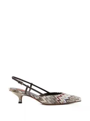 Missoni Point-toe Slingback Pumps - Neutrals