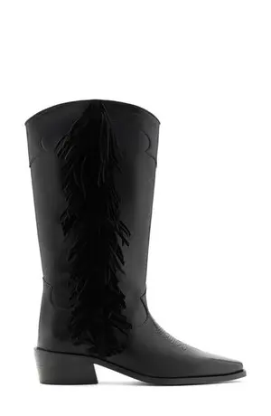 Mango Fringe Leather Boots