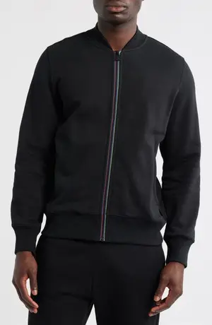 Paul Smith Sports Organic Cotton Zip Sweatshirt - Black