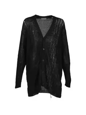 Yohji Yamamoto Button-up Knitted Cardigan - Black