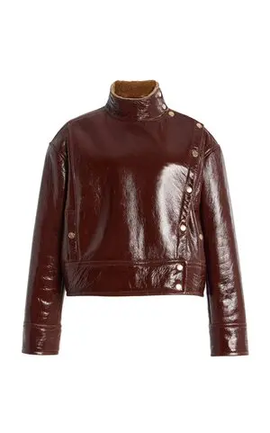 Ulla Johnson Honora Leather Jacket - Burgundy