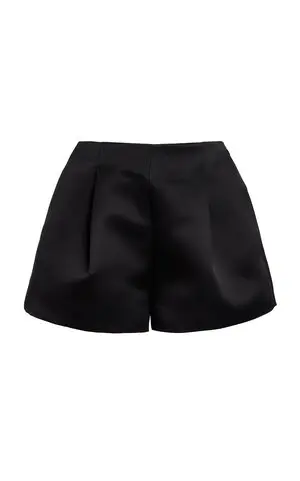 Ulla Johnson Isa Satin Mini Shorts - Black