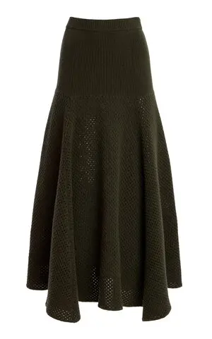 Ulla Johnson Lucia Knitted Wool Maxi Skirt - Green