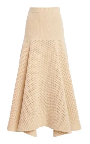 Ulla Johnson Lucia Knitted Wool Maxi Skirt - Off-white