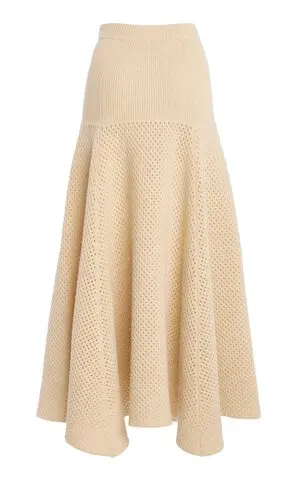 Ulla Johnson Lucia Knitted Wool Maxi Skirt - Off-white