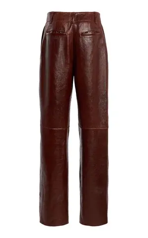 Ulla Johnson Keiran Leather Wide-leg Pants - Burgundy