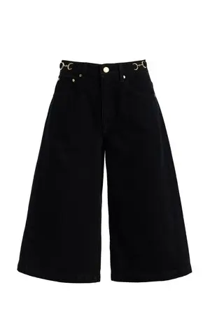 Ulla Johnson The Rowan Denim Long Shorts - Black