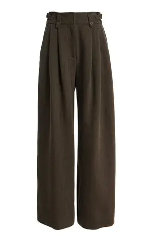 Ulla Johnson Milo Wool Wide-leg Pants - Dark Grey
