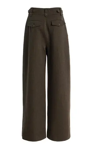 Ulla Johnson Milo Wool Wide-leg Pants - Dark Grey