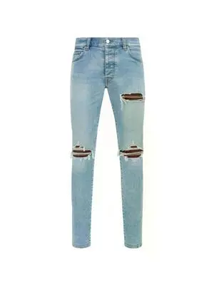 Amiri Croc Mx1 Ripped-design Jeans - Blue