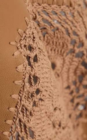 Ulla Johnson Izra Crochet Leather Midi Skirt