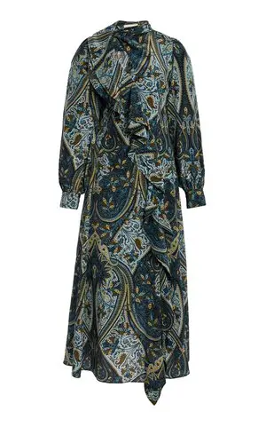 Ulla Johnson Sabrina Silk Midi Dress - Blue