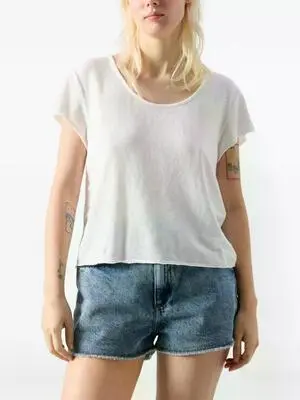 American Vintage Round-neck Short-sleeve Linen T-shirt