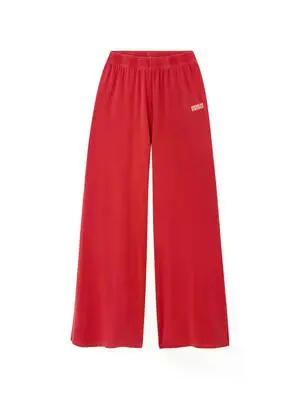 American Vintage Pymaz Elasticated Cotton Track Pants - Red