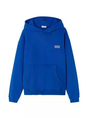 American Vintage Plizzy Hooded Cotton Sweatshirt - Blue