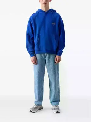 American Vintage Plizzy Hooded Cotton Sweatshirt - Blue