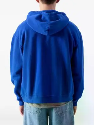 American Vintage Plizzy Hooded Cotton Sweatshirt - Blue