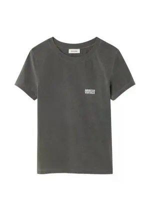 American Vintage Pymaz Round-neck Cotton T-shirt - Grey