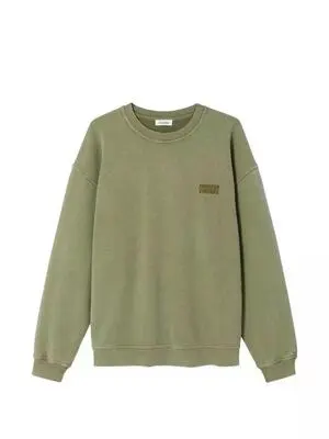 American Vintage Plizzy Crewneck Cotton Sweatshirt - Green