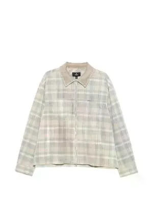 REPRESENT Plaid Corduroy-collar Overshirt - Grey
