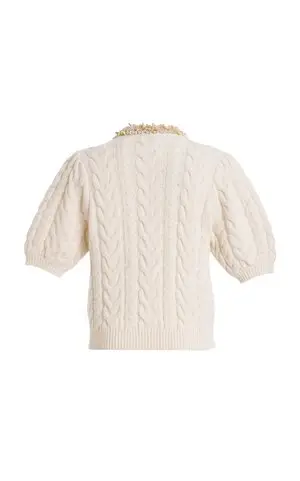 Ulla Johnson Olivia Embellished Wool-cashmere Cardigan - White