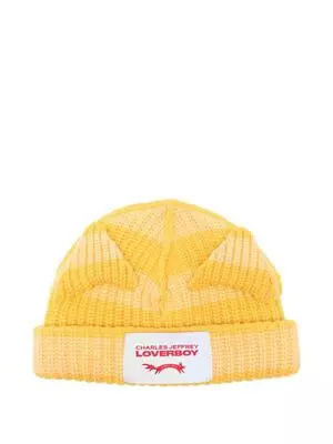 CHARLES JEFFREY Chunky Ears Logo-patch Beanie Hat - Yellow