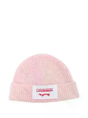 CHARLES JEFFREY Logo-patch Beanie Hat - Pink