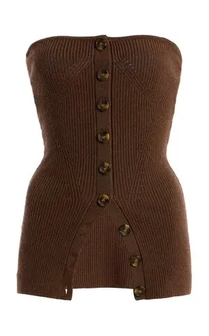 Ulla Johnson Yanni Knitted Wool Top - Brown