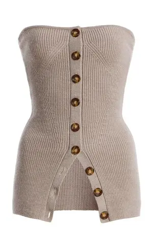 Ulla Johnson Knitted Wool Top - Light Grey