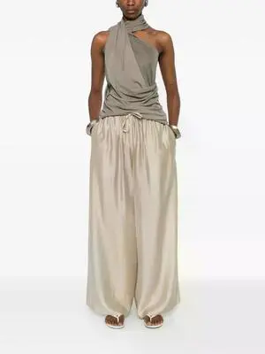 ENTIRE STUDIOS Drawstring Wide Leg Pants - Neutrals
