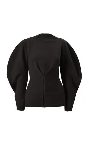 Carolina Herrera Double Jersey Wool Sweater - Black