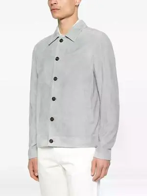 Eleventy Buttoned Suede Jacket