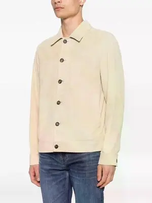 Eleventy Leather Shirt Jacket