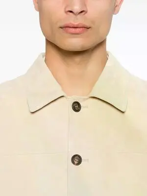 Eleventy Leather Shirt Jacket