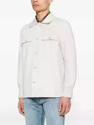 Eleventy Buttoned Shirt Jacket - Grey