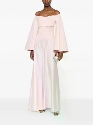 Solace London Rina Flared-sleeve Maxi Dress - Pink