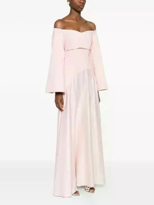 Solace London Rina Flared-sleeve Maxi Dress - Pink
