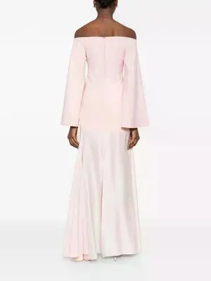Solace London Rina Flared-sleeve Maxi Dress - Pink