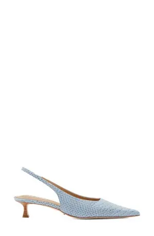 TONY BIANCO Catie Slingback Pumps - Denim Python