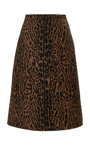 Carolina Herrera Leopard Jacquard Knee-length Skirt - Print