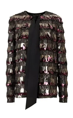 Carolina Herrera Sequined Silk Double Georgette Jacket - Multi