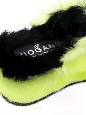 Hogan Fur-trimmed Lace-up Slip-on Sneakers
