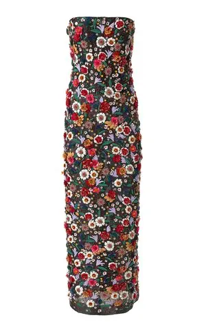 Carolina Herrera Embellished Crepe Silk Organza Ankle-length Dress - Multi