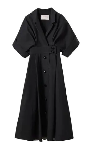 Carolina Herrera Denim Midi Shirt Dress - Black
